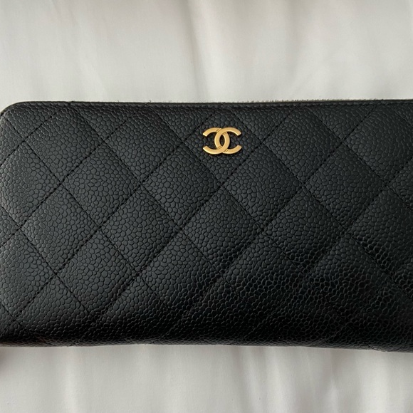 CHANEL | Bags | Chanel Zip Around Wallet Excellent Condition Card And ...